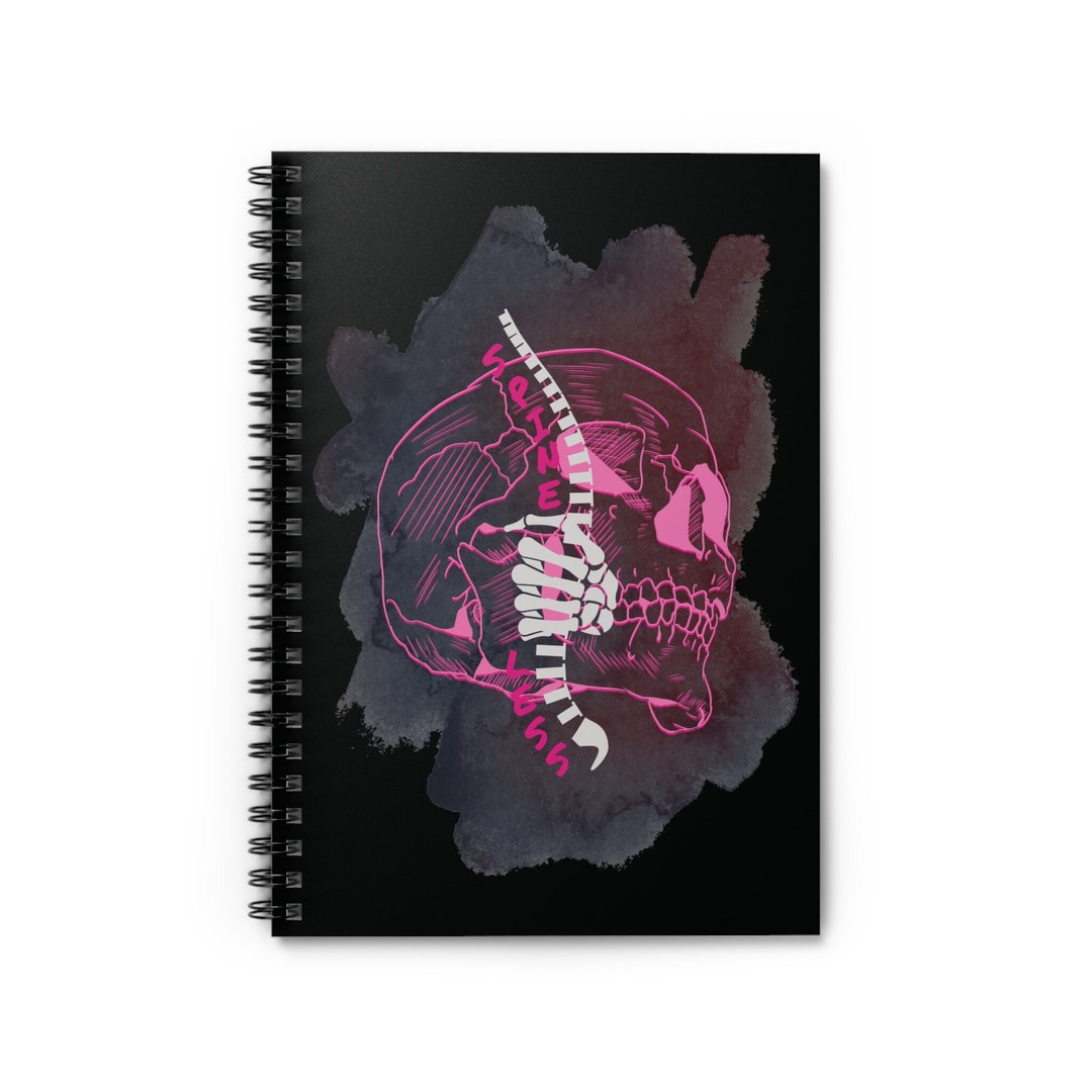 Spineless Punk Rock Skull Spiral Lined Notebook, Punk Notebook, Gothic ...