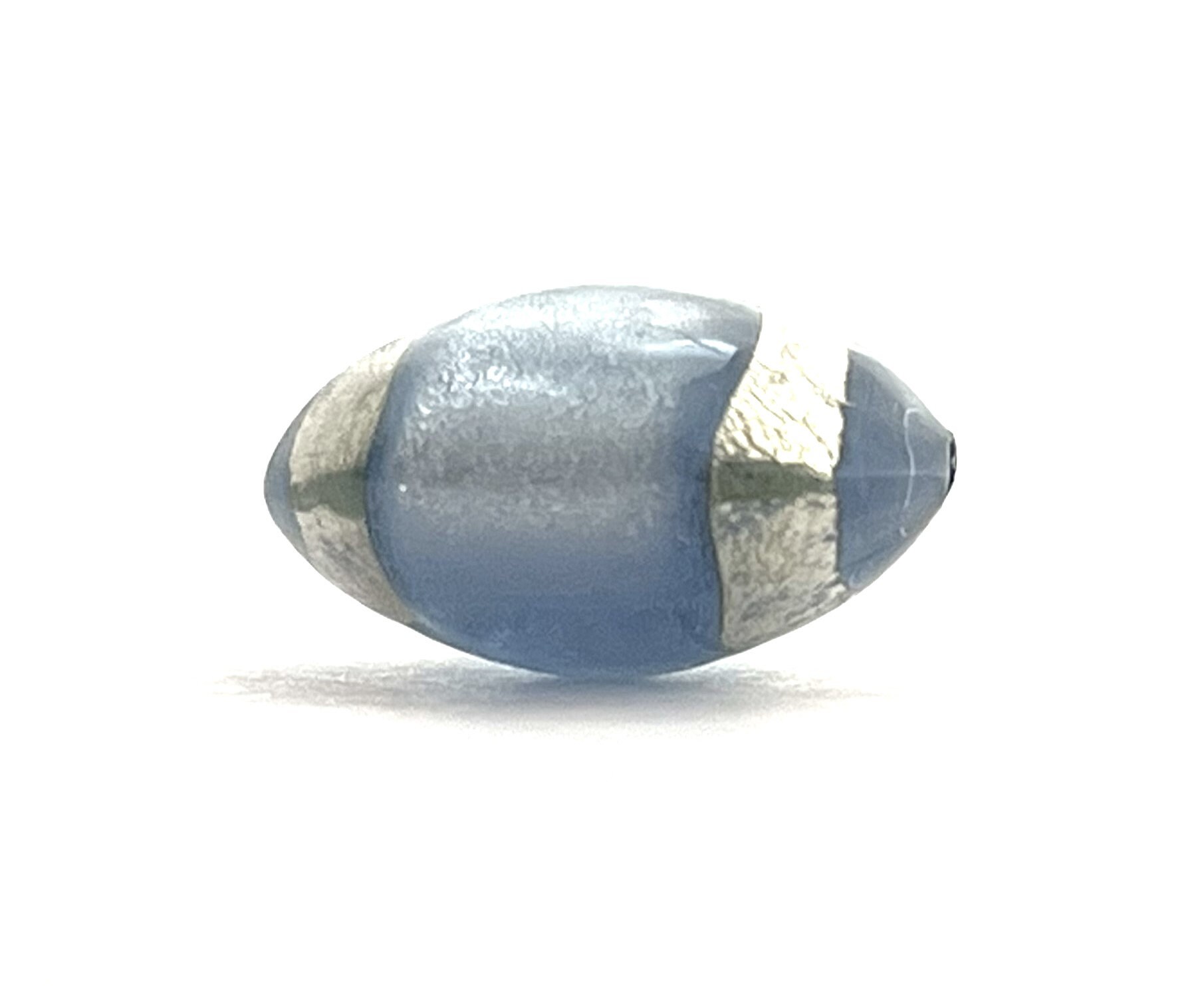 Light Blue Murano White Gold Serale Lentil 17 Mm Venetian Glass Puffy ...
