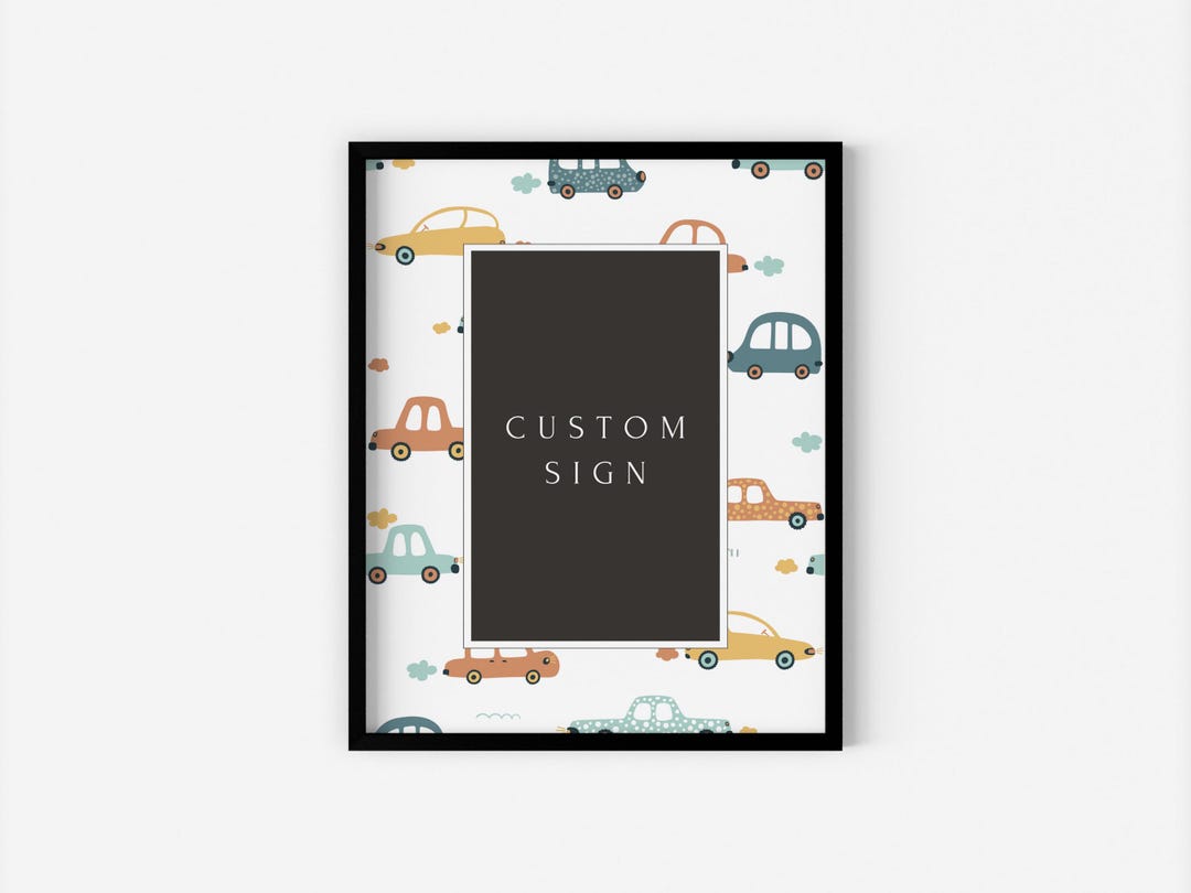 Editable Cars Birthday Custom Sign, Transportation Theme Party, Modern ...