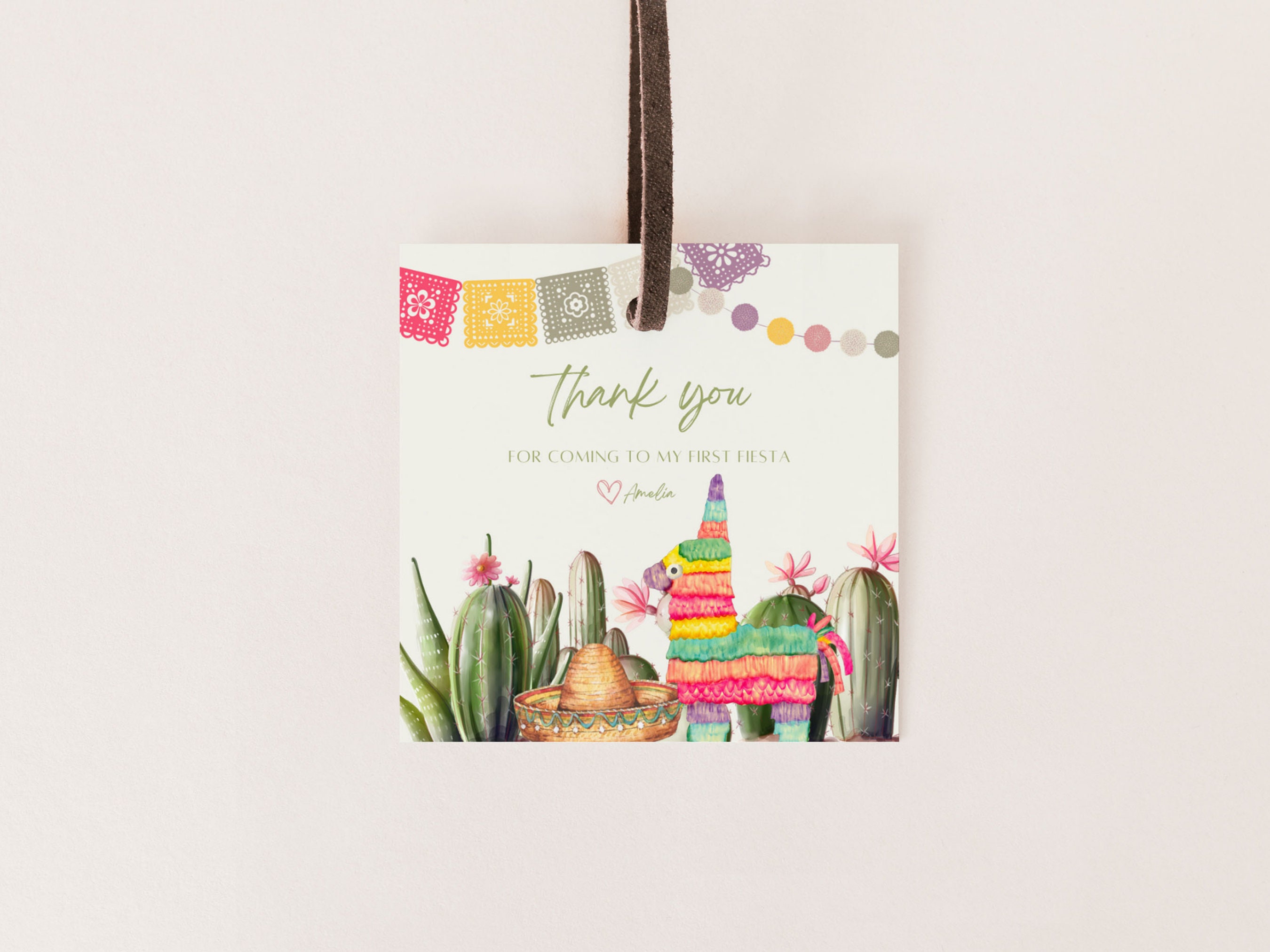 Editable First Fiesta Birthday Party Favor Tag, Mexican Theme Party ...