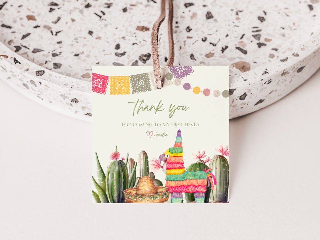 Editable First Fiesta Birthday Party Favor Tag Mexican Theme - Etsy