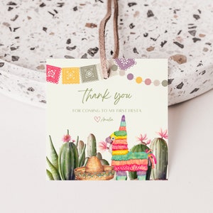 Editable First Fiesta Birthday Party Favor Tag Mexican Theme - Etsy
