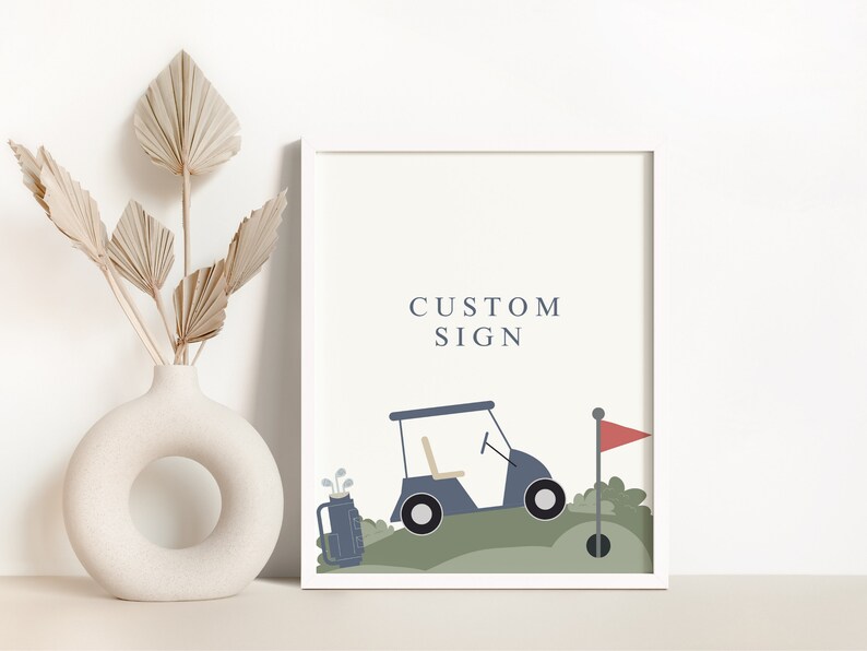 Editable Golf First Birthday 8x10 Custom Sign, Hole in One Birthday ...
