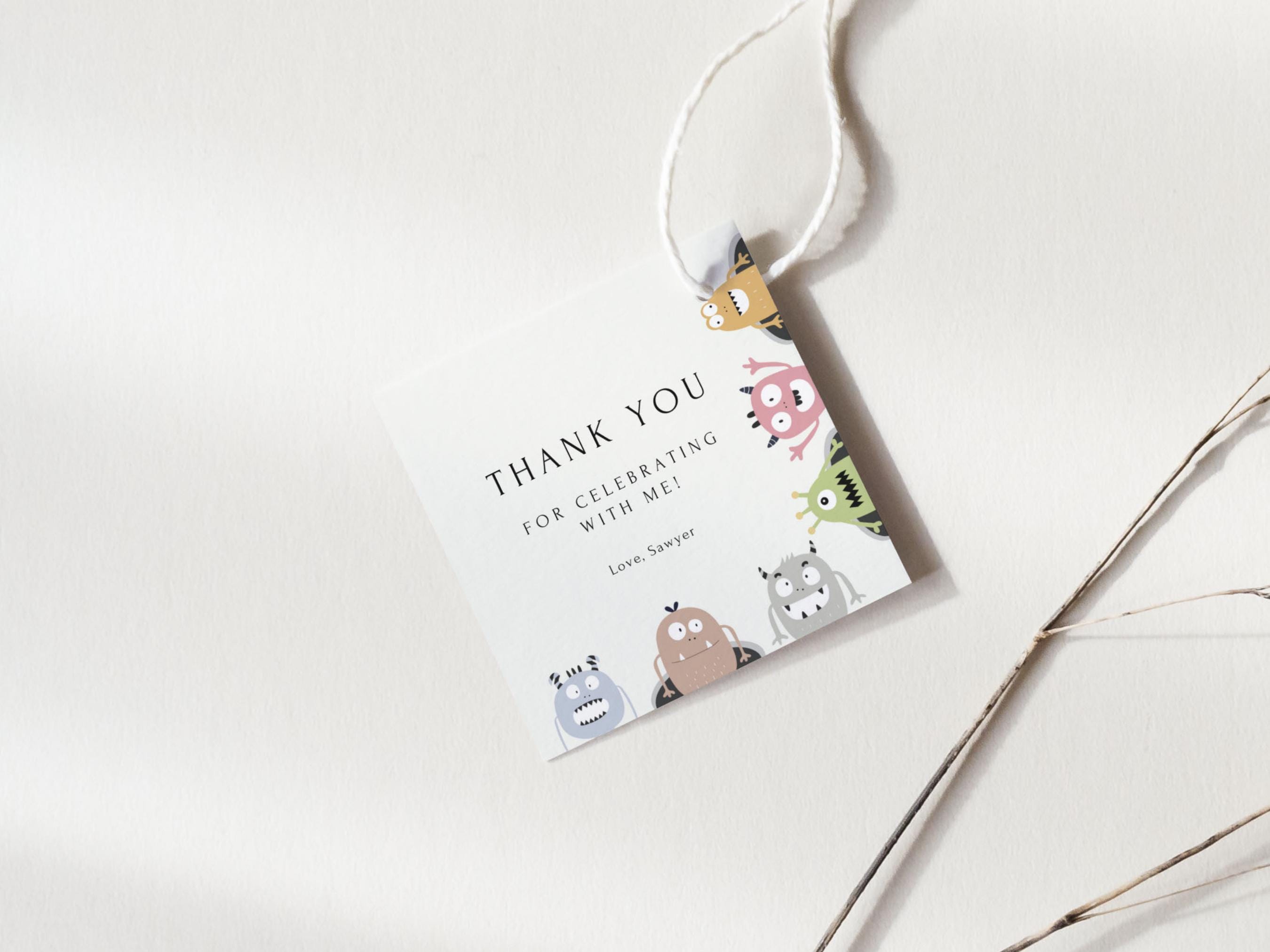 Editable Little Monster Birthday Party Favor Tag, Monster Bash Theme ...