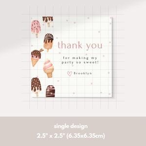 Editable Ice Cream Birthday Party Favor Tag, Here's the Scoop Theme ...