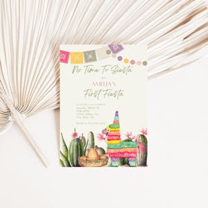 Editable First Fiesta Birthday Invite Template, Mexican Theme Party ...