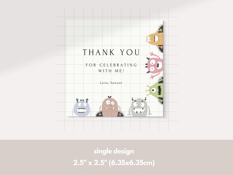 Editable Little Monster Birthday Party Favor Tag, Monster Bash Theme ...