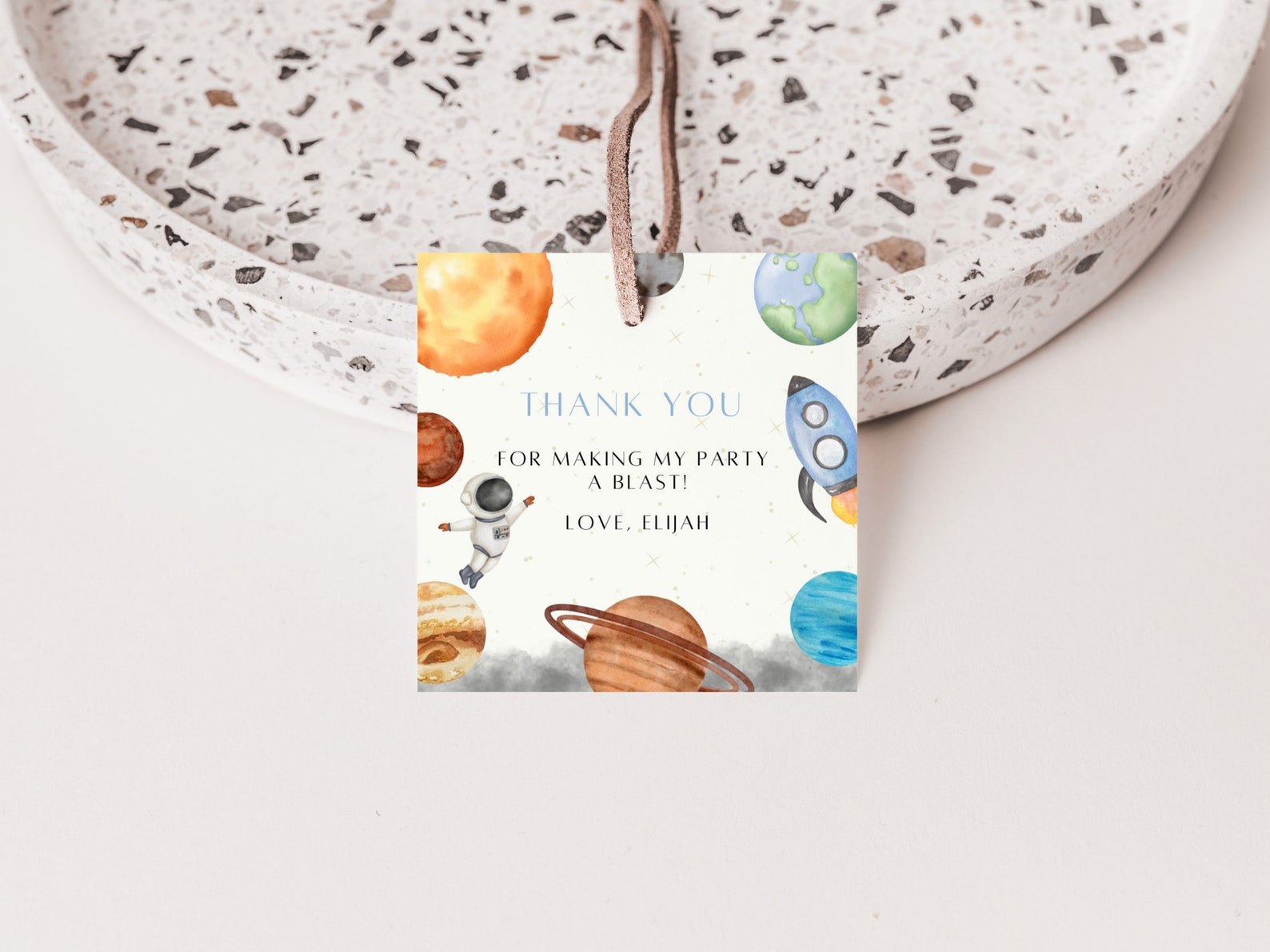 Editable First Trip Around the Sun Party Favor Tag, Astronaut Thank You ...