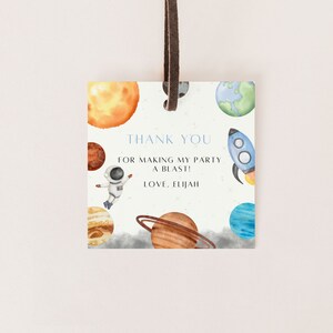 Editable First Trip Around the Sun Party Favor Tag, Astronaut Thank You ...