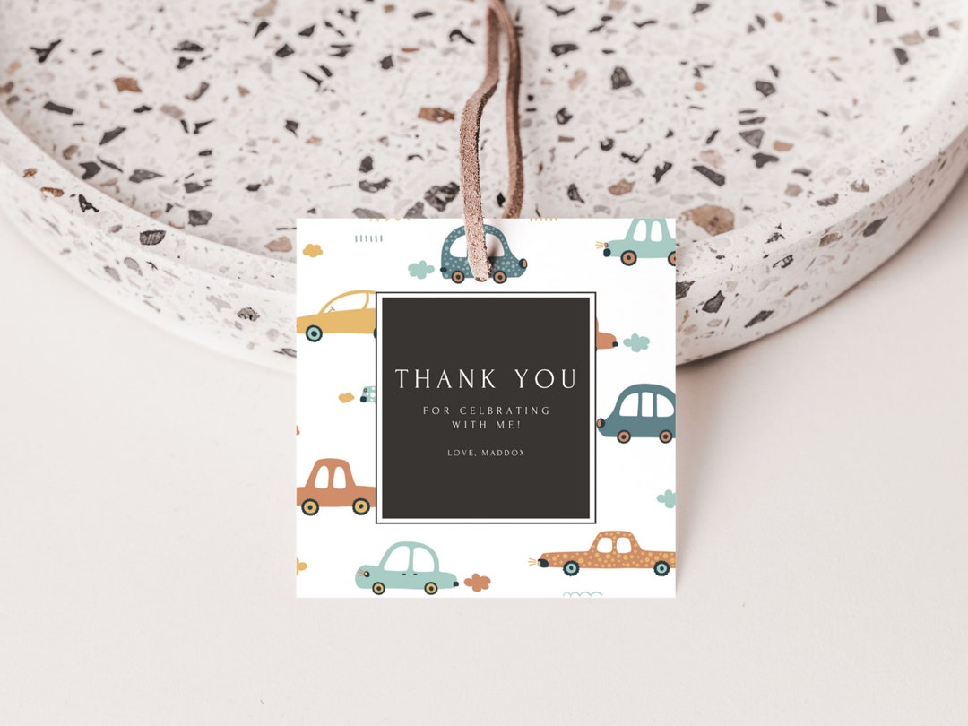 Editable Cars Birthday Party Favor Tag, Transportation Theme Party ...