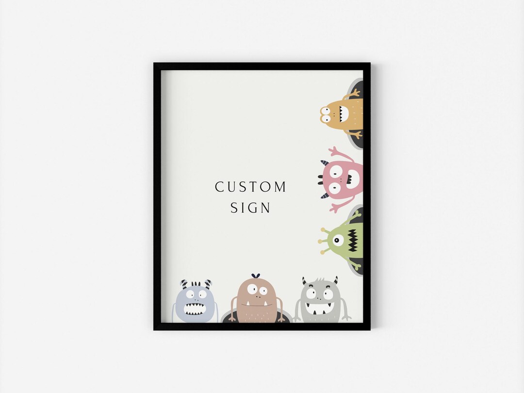 Editable Little Monster 8x10 Custom Sign, Monster Bash Birthday Sign ...