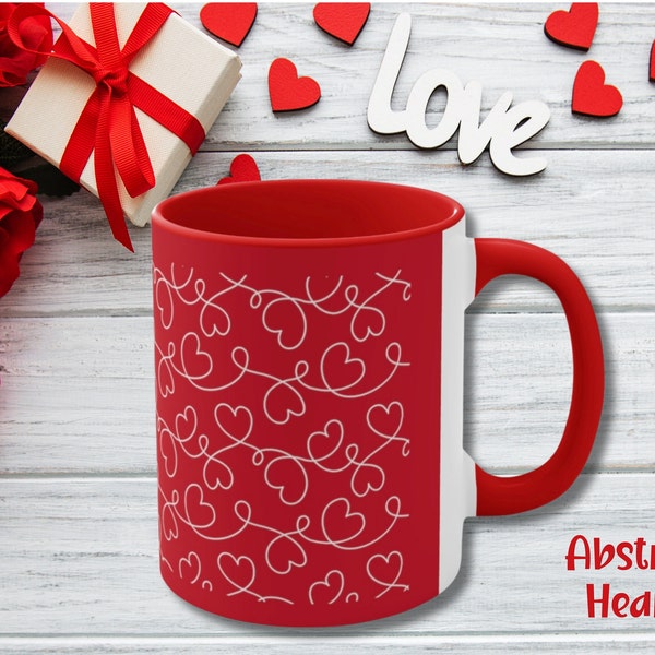 Red And White Mug Etsy