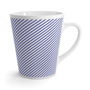Vintage Style Blue and White Cowhide Latte Ceramic Cup 12oz Blue N ...
