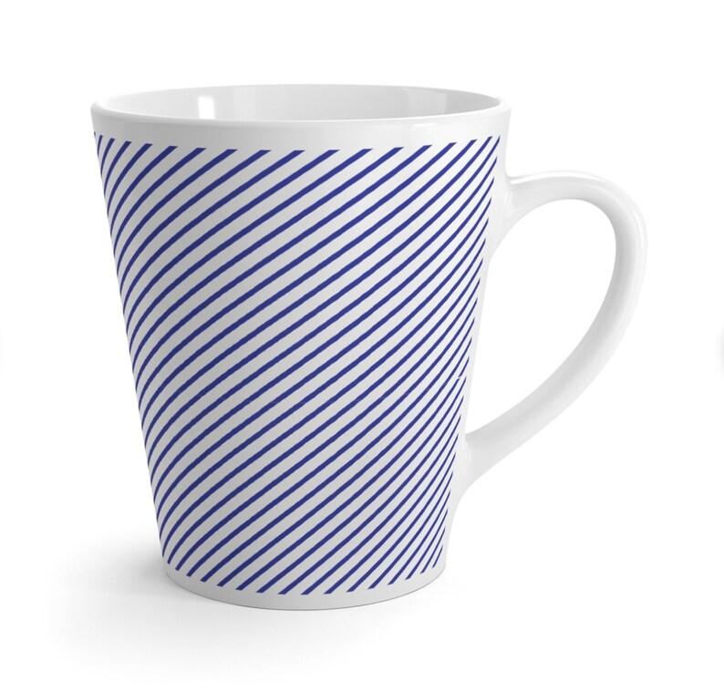 Vintage Style Blue and White Cowhide Latte Ceramic Cup 12oz Blue N ...