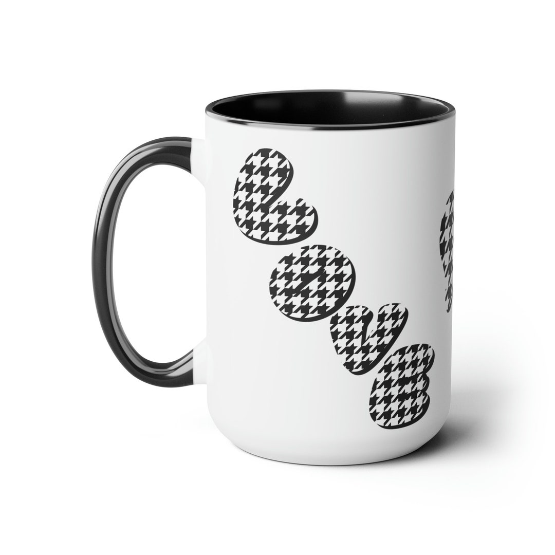 Love Black And White Two Tone Coffee Mugs 15oz Girlfriend Etsy