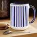 Vintage Styled Blue and White Stripe Ceramic Mug 15oz Blue White Mug ...