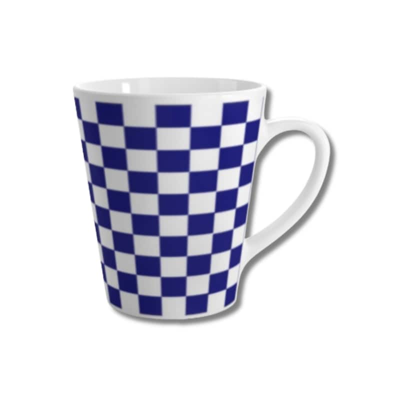 Vintage Styled Blue and White Stripe Ceramic Cup 12oz Blue and White ...