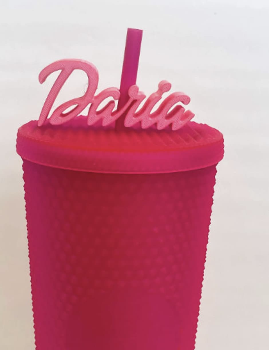 Custom Name Straw Topper STL File | Straw Buddy | 3D Model STL | STL ...