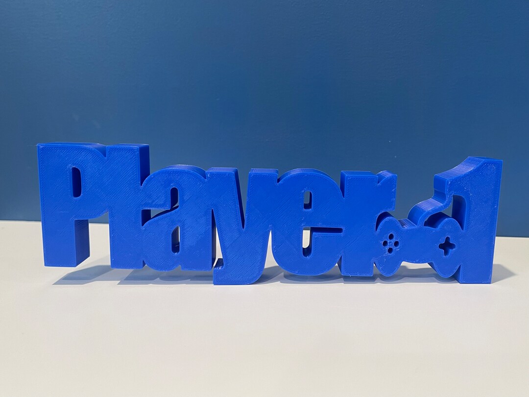 Player 1 Sign STL File | Gaming Room Sign | 3D Model STL | STL Files ...