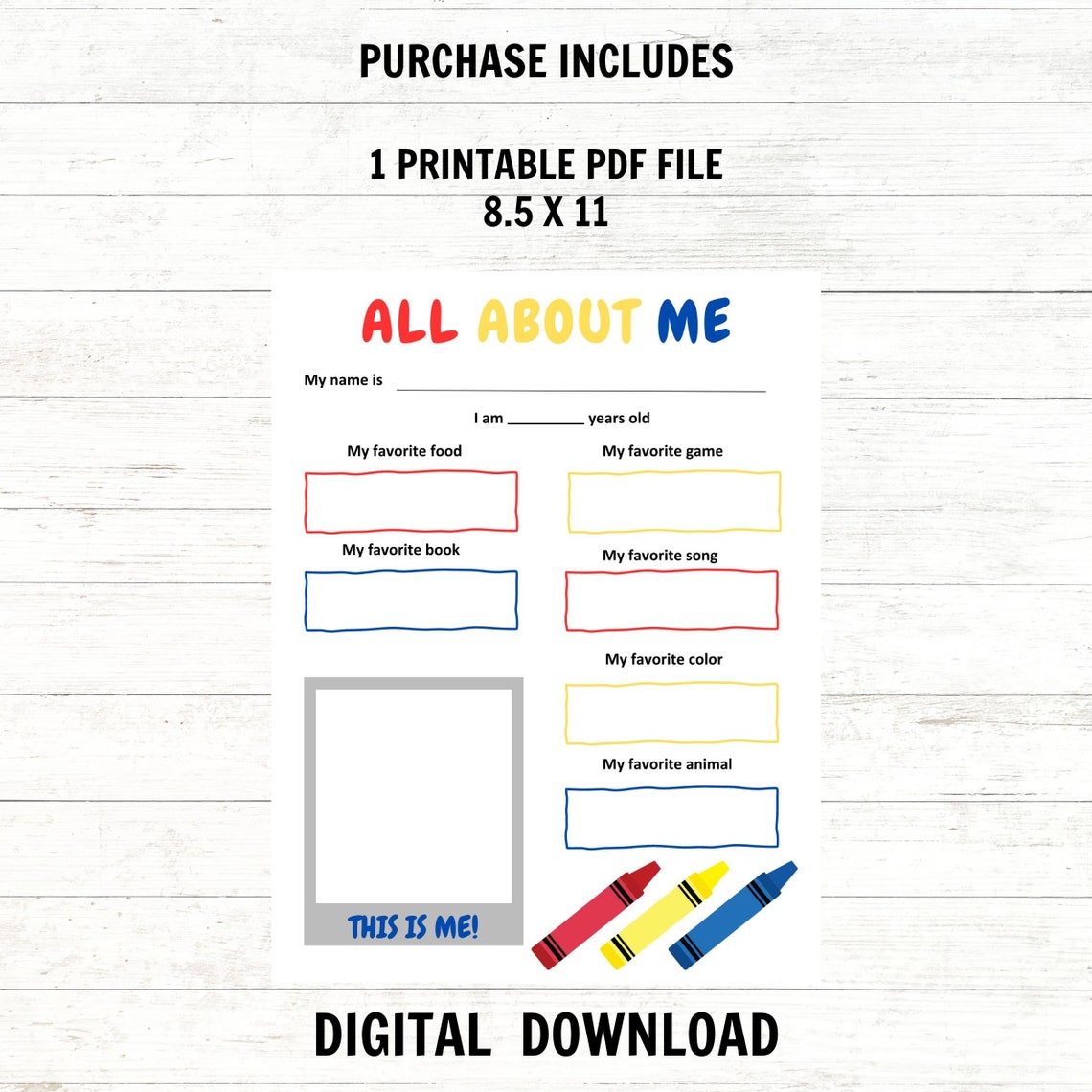All About Me Printable Page, All About Me, Printable Coloring Page ...