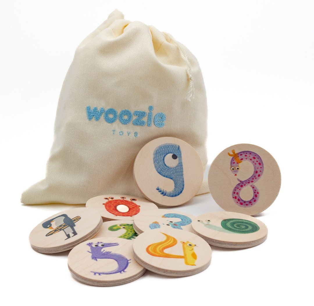 Wooden Monster Numbers Memory Game | Educational Montessori Toy | Kids ...