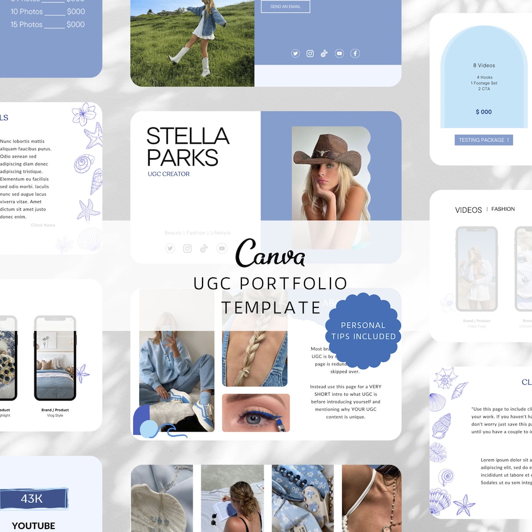 UGC Portfolio Template Canva | UGC Website Template | Minimal Coastal ...