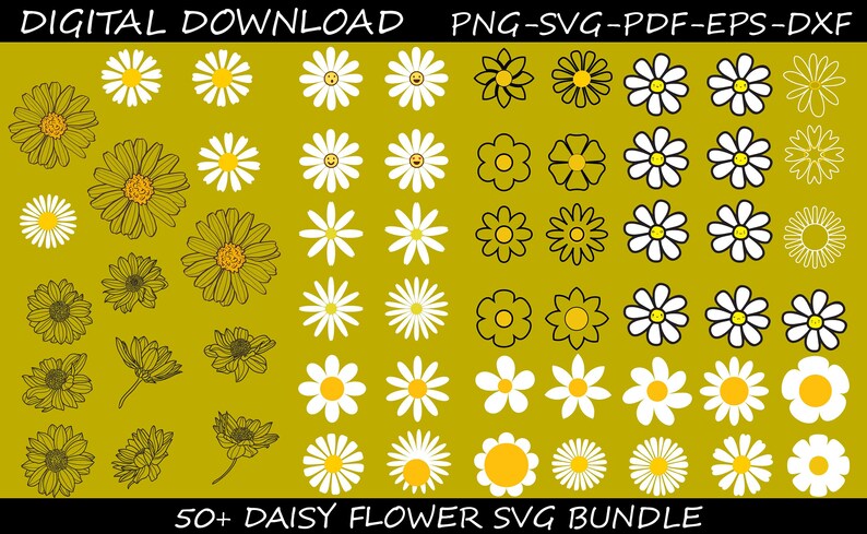 Daisy Svg Daisy Svg Bundle Flower Svg Floral Svg Daisy Monogram Svg ...