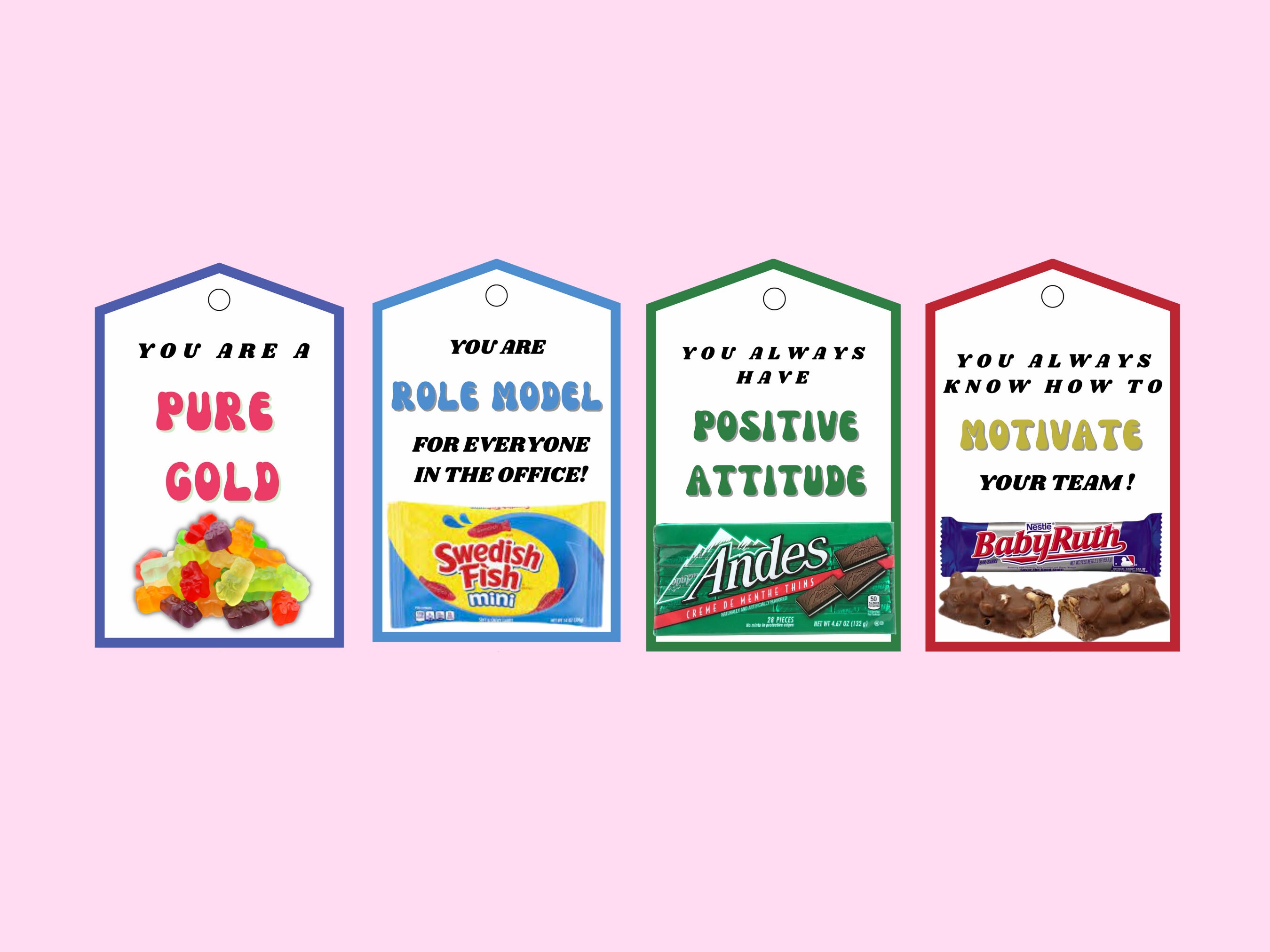 45 Employee Candy Bar Gift Tags, Employee Appreciation Tag Bundle ...