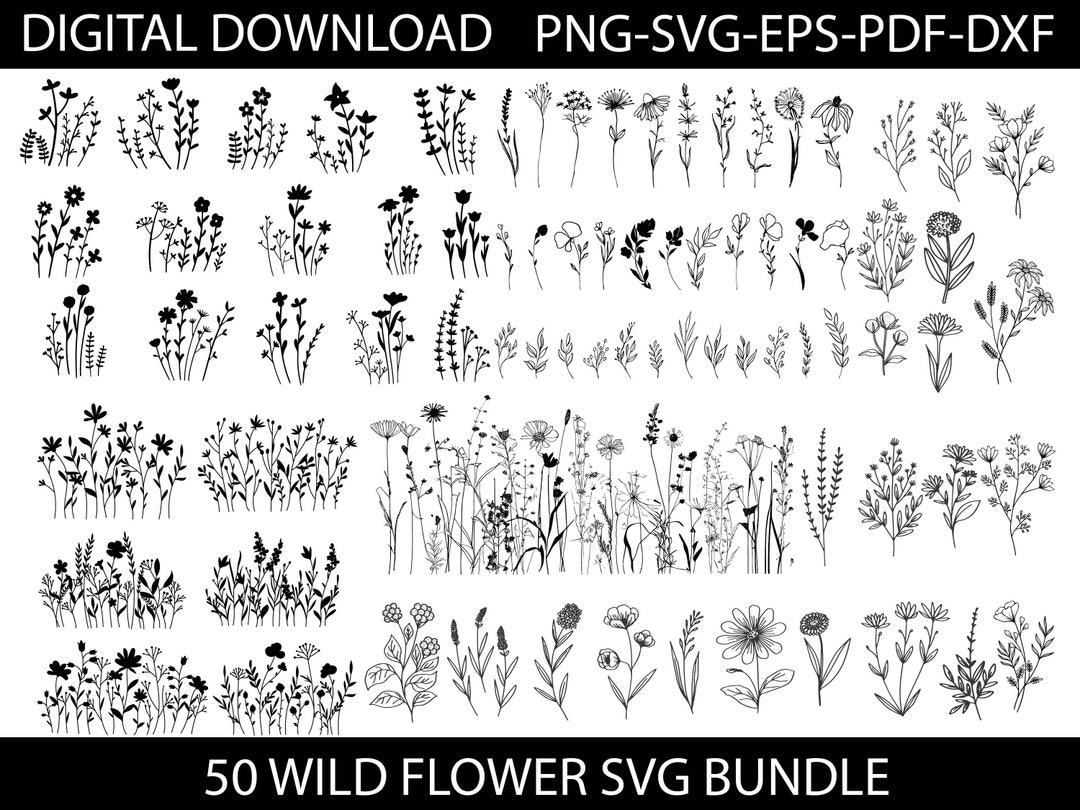 Wildflower Svg Wild Flower Svg Wild Flower Svg Bundle Floral Svg Flower ...
