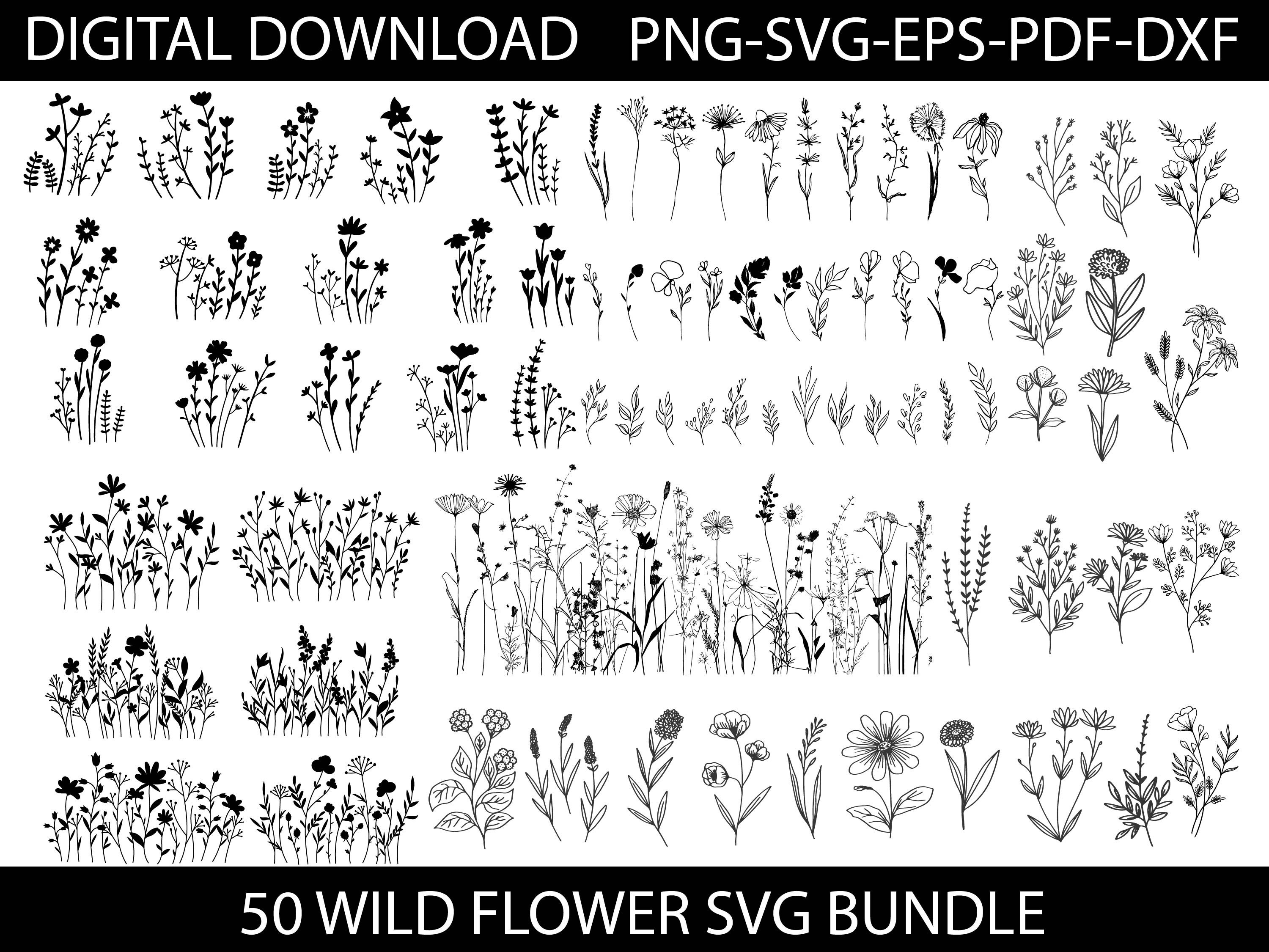 Wildflower Svg Wild Flower Svg Wild Flower Svg Bundle Floral Svg Flower ...