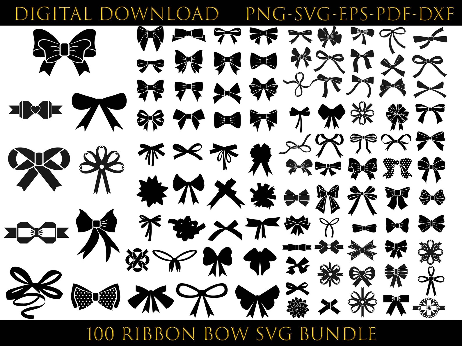 Ribbon Svg Bow Svg Hair Bow Svg Bow Tie Svg Bow Silhouette Present Bow Svg Digital Download Etsy