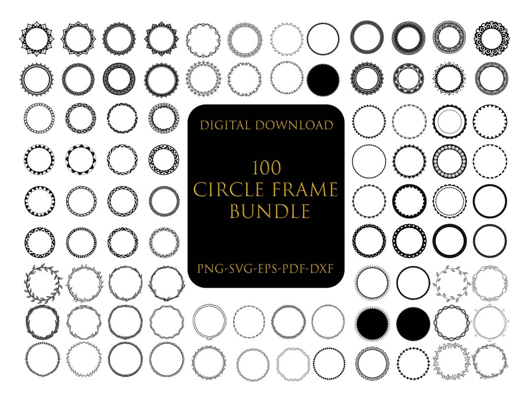 CIRCLE Frame SVG CIRCLES Monogram Svg Circle Frames Svg Circle Border ...