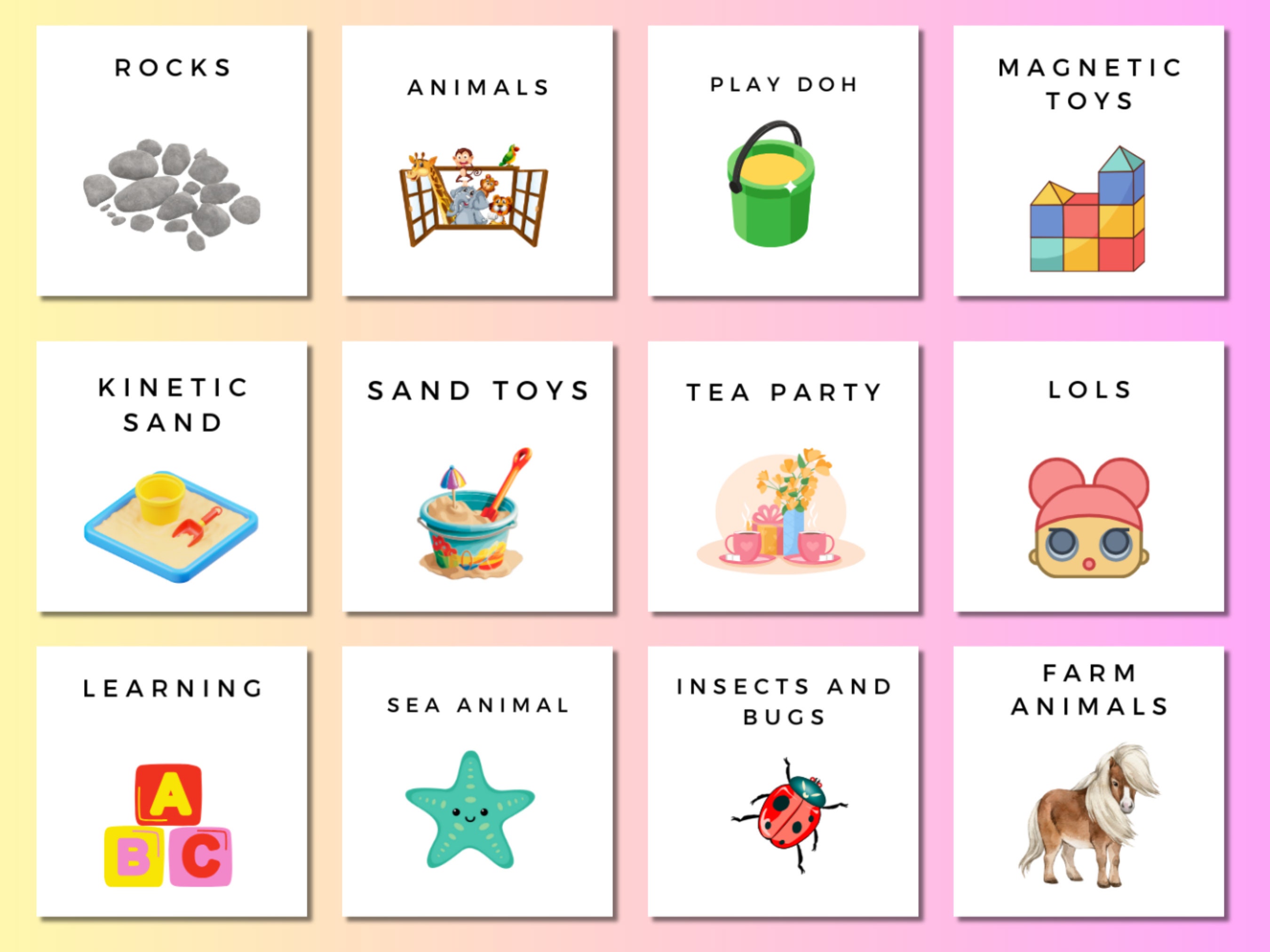 Toy Labels Printable Toy Organization Toy Storage - Etsy
