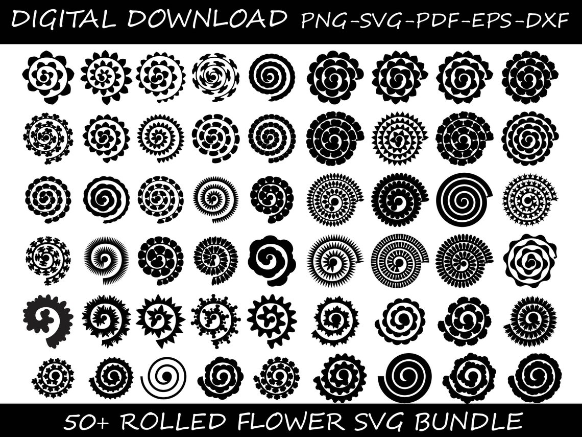 Rolled Flower Svg Paper Flower Svg Paper Flower Bouquet Svg Rolled ...