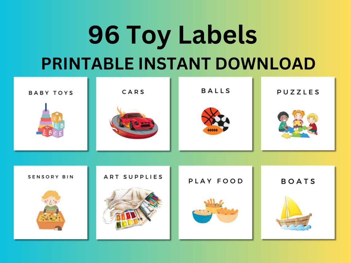 Toy Labels Printable, Toy Organization, Toy Storage, Organization ...