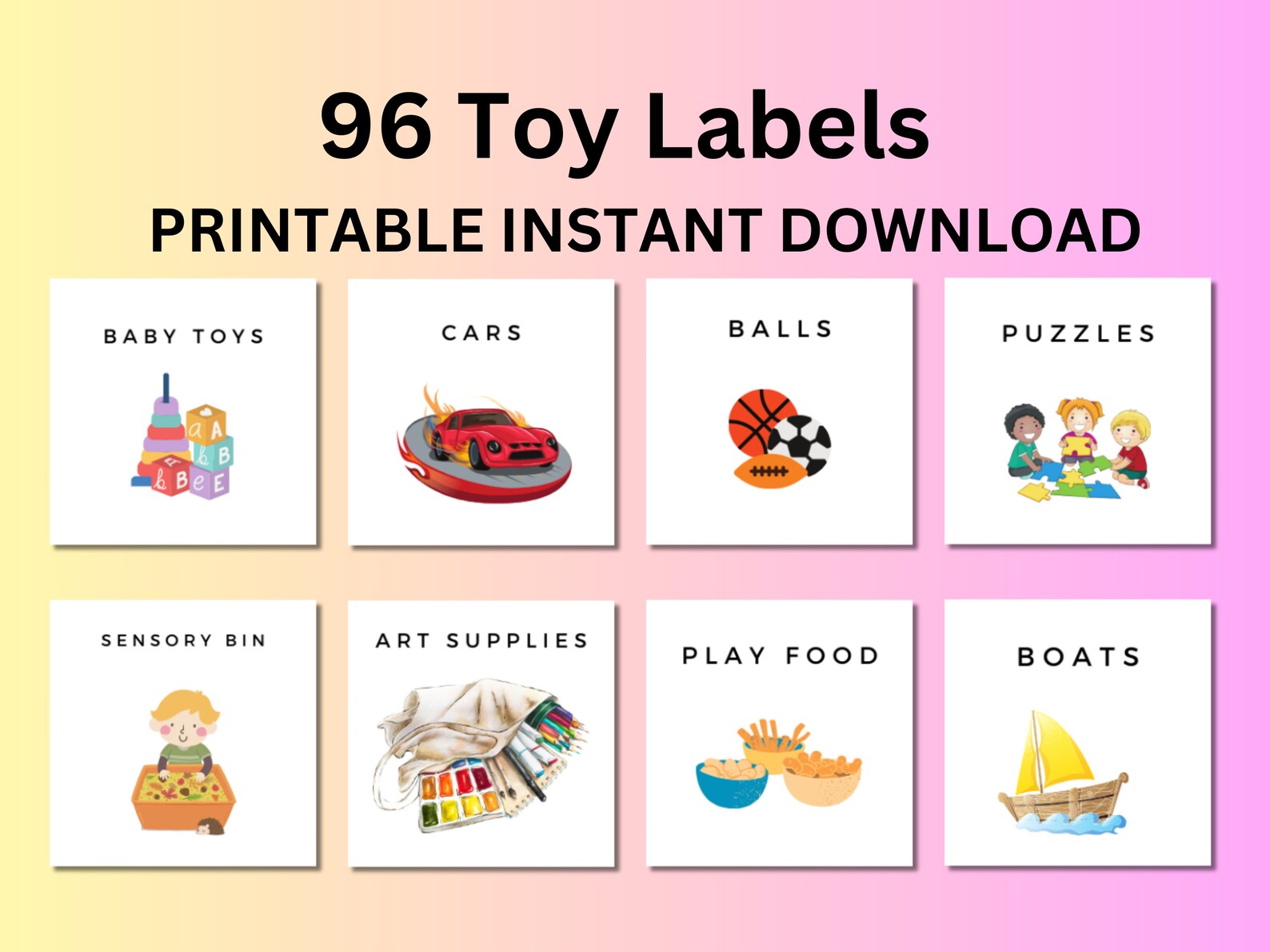 Toy Labels Printable Toy Organization Toy Storage - Etsy