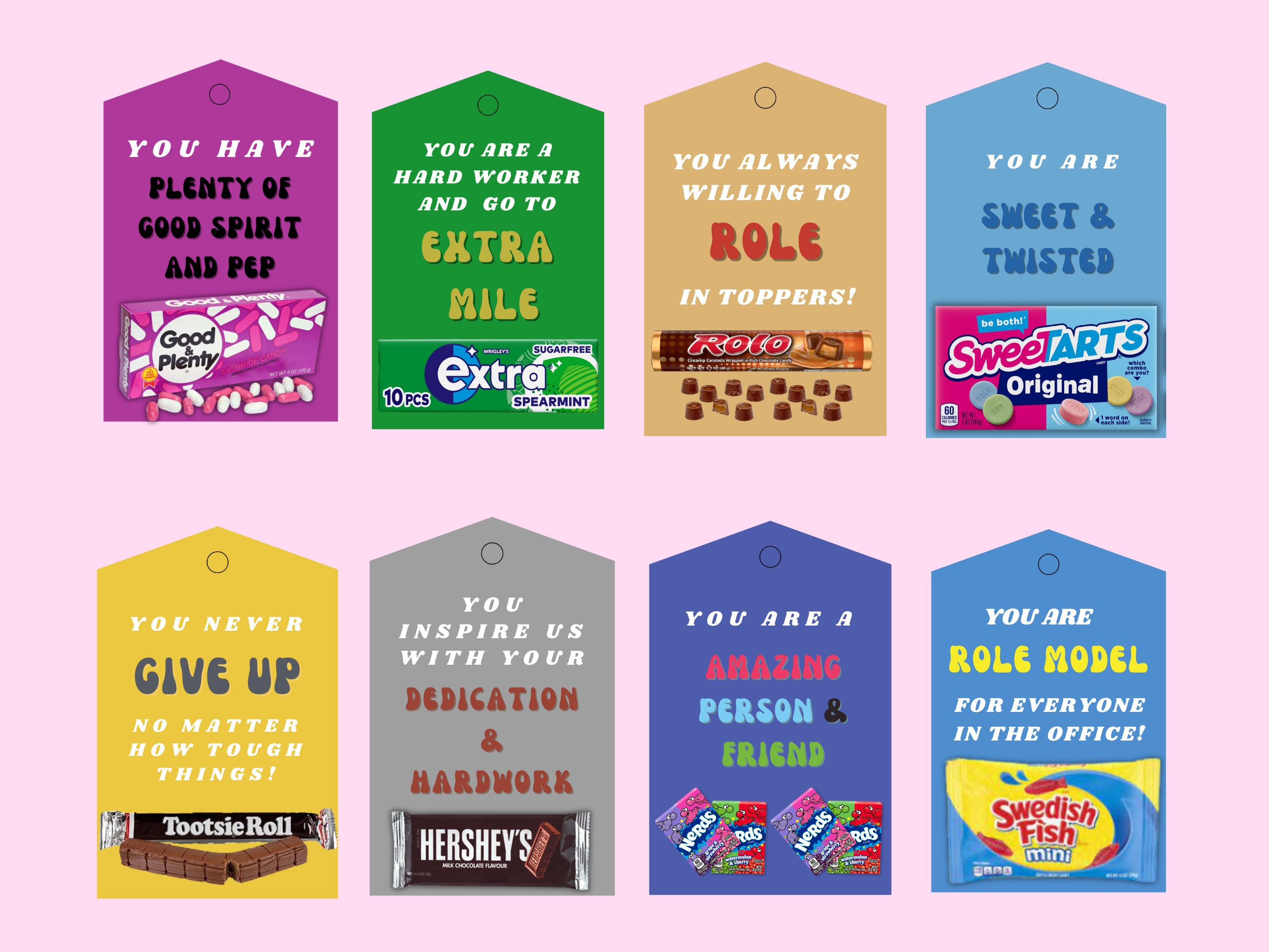 45 Employee Candy Bar Gift Tags, Employee Appreciation Tag Bundle ...