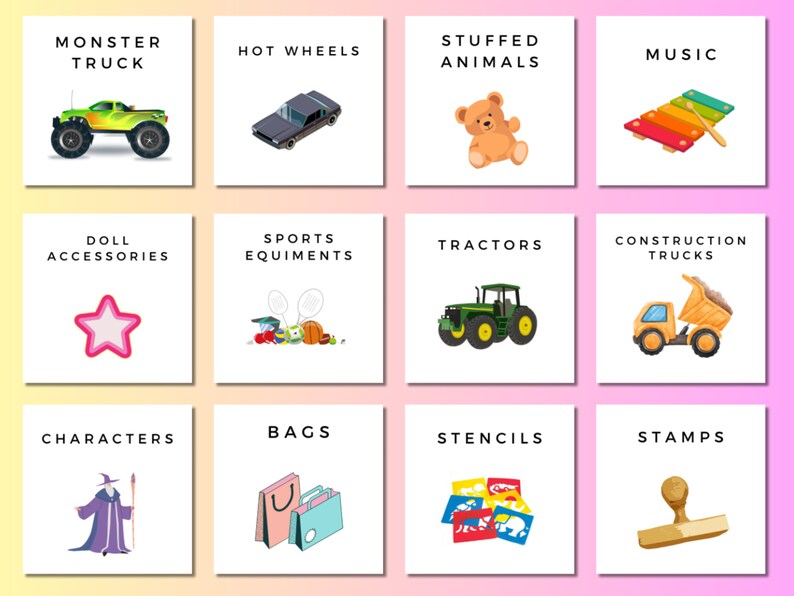 Toy Labels Printable Toy Organization Toy Storage - Etsy
