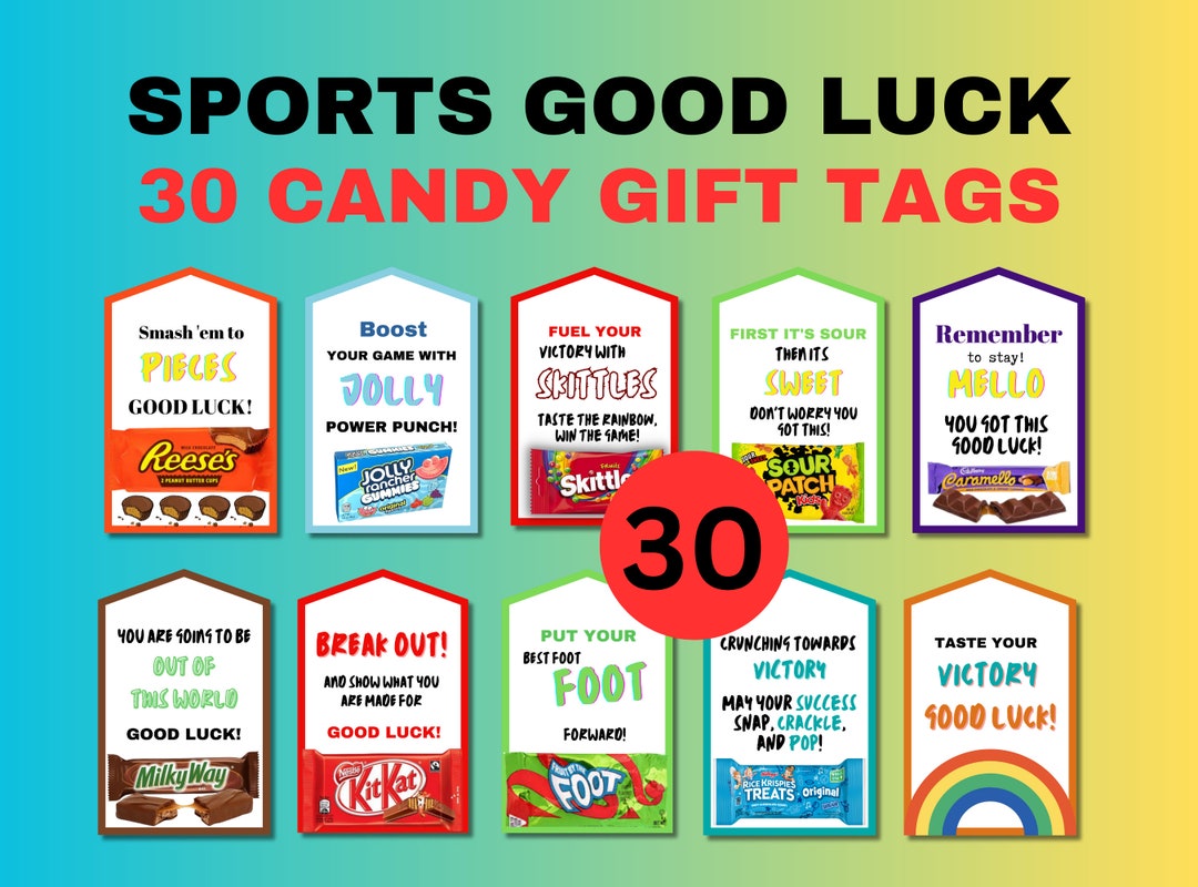 Sports Good Luck Gift Tags, Printable Gift Tag for Athlete, Good Luck ...