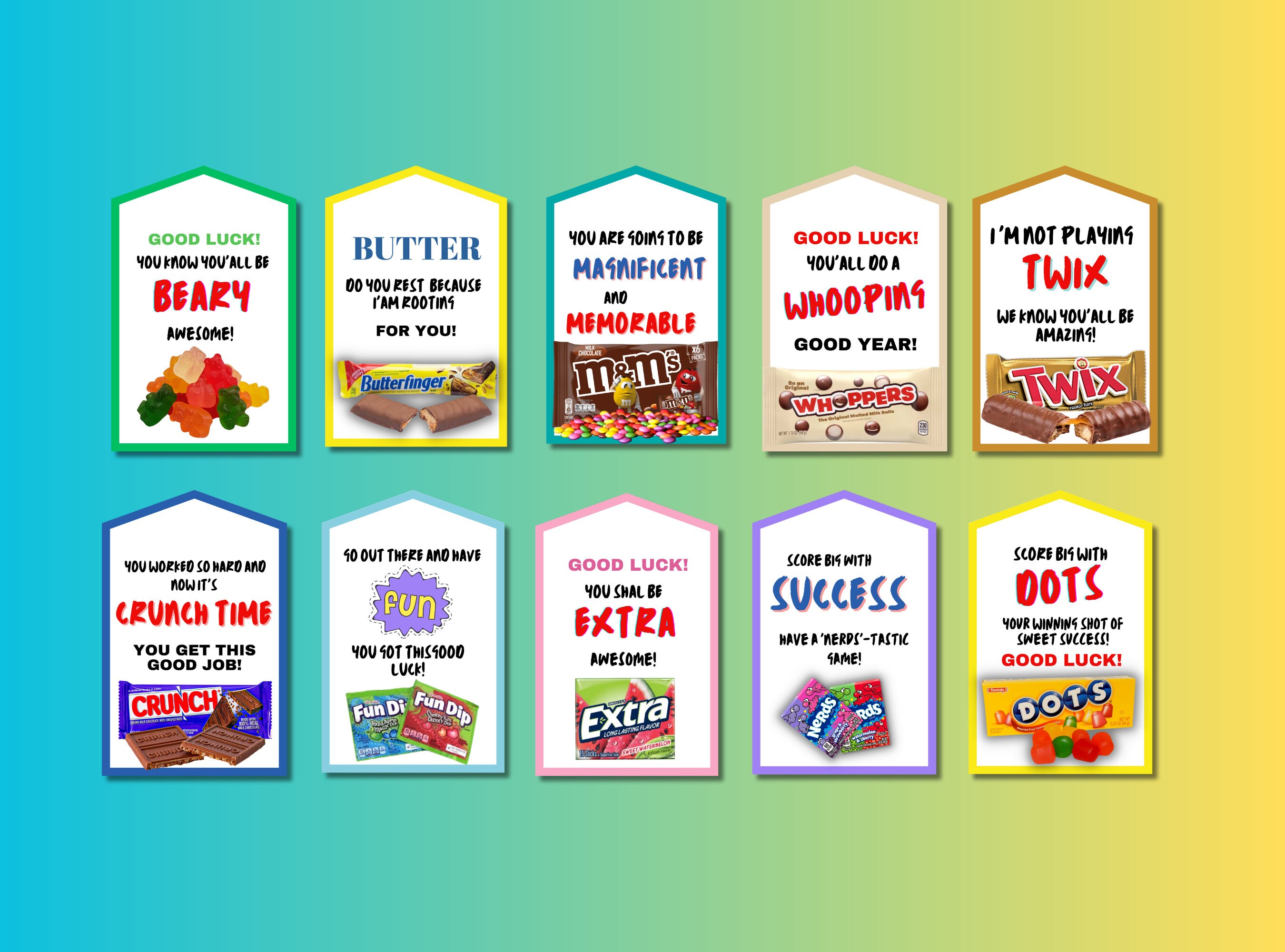 Sports Good Luck Gift Tags, Printable Gift Tag for Athlete, Good Luck ...