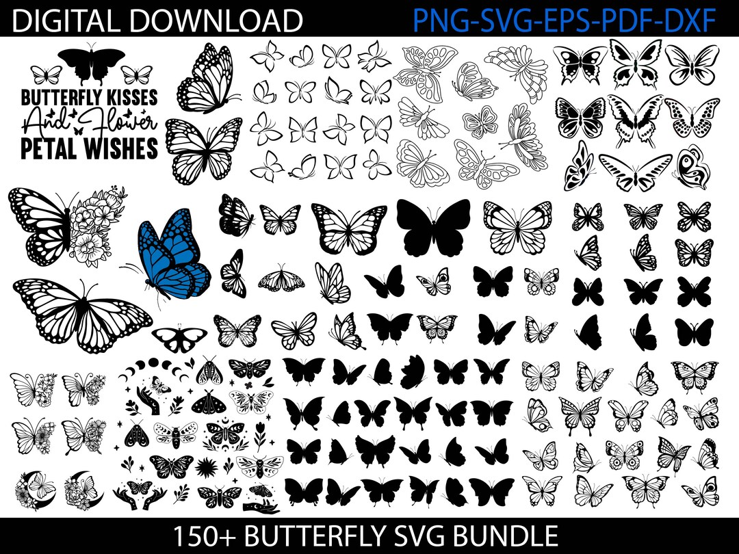 Butterfly Svg Butterfly Clipart Butterfly Svg Bundle Bundle Cricut SVG ...