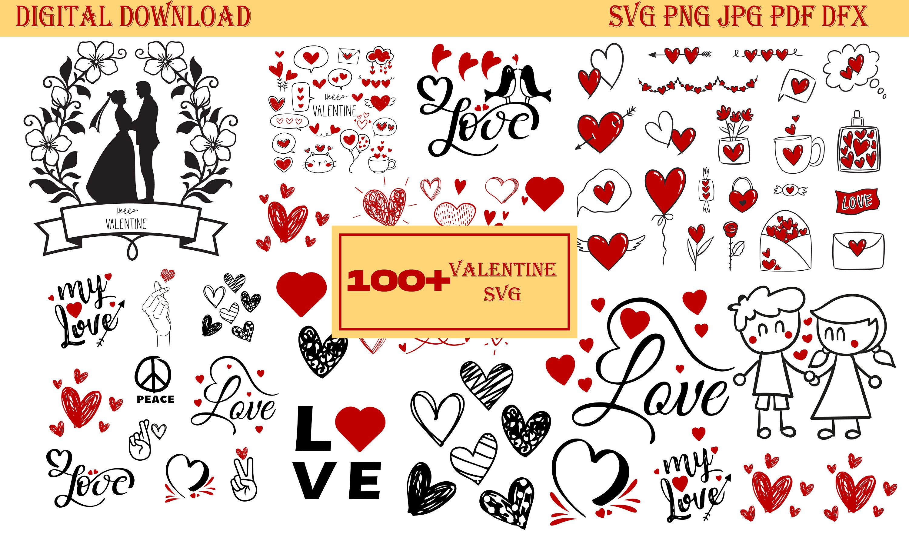 Valentine Svg Heart Svg Love Svg Valentine Card Svg Valentine Heart Svg ...
