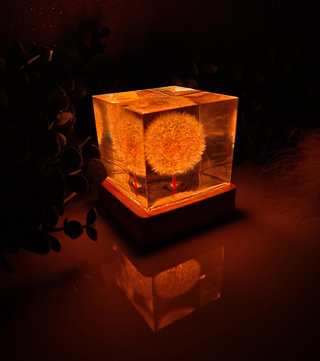 Epoxy Resin Lamp / Dandelion / Table Lamp / Night Light / Decoration ...