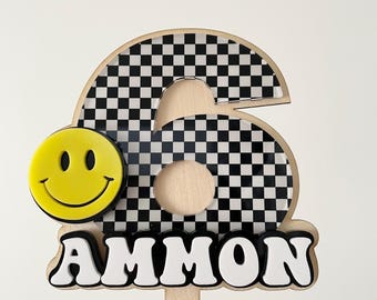 Two Fast Cake Topper, Racecar Cake Topper, Checkered Flag, Racing Flag ...