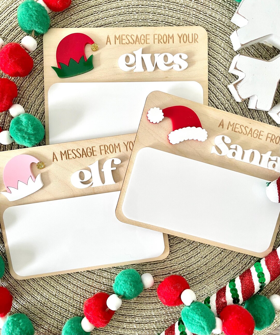 Christmas Elf Message Board: Reusable Dry Erase Sign for Kids - Etsy