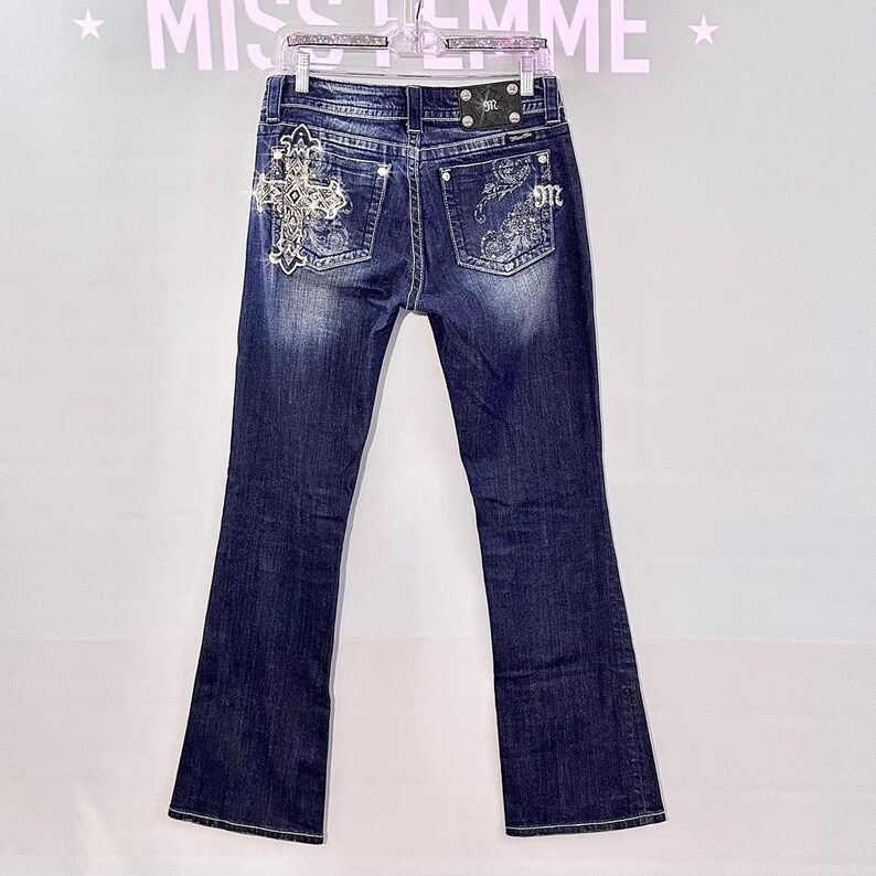 Miss Me Cross Embellished 2000s Low Rise Bootcut Jeans. Gorgeous ...