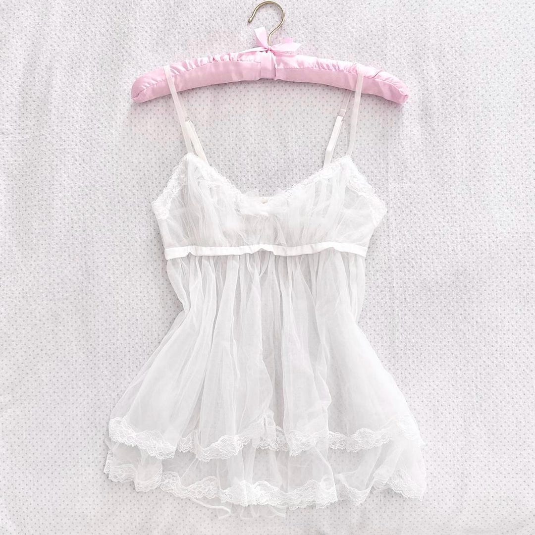 Victorias Secret 2000s White Sheer Babydoll Lingerie Mini Dress ...