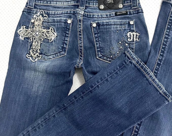 Miss Me 2000s Cross Embellished Standard Rise Bootcut Jeans. Flawless ...
