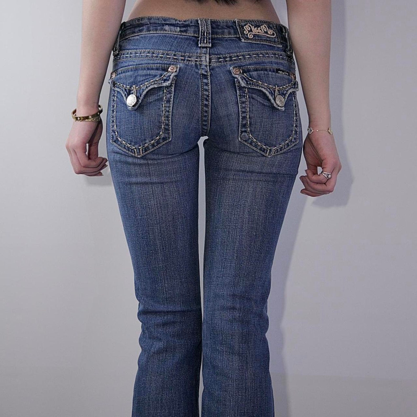 Miss Me 2000s Medium Wash Low-rise Bootcut Jeans. Vintage Casual Grunge ...