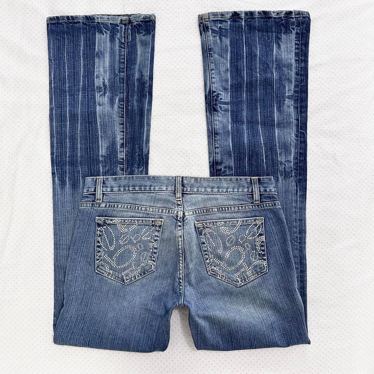 Bebe 2000s Embellished Medium Low Rise Bootcut Jeans. Vintage Grunge ...